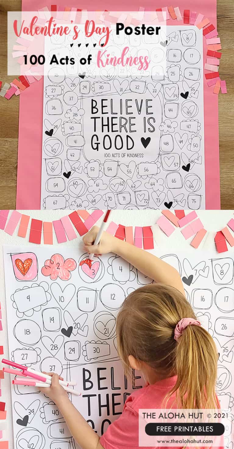 VALENTINE'S DAY - 100 Acts of Kindness FREE PRINTABLE Poster - The ...