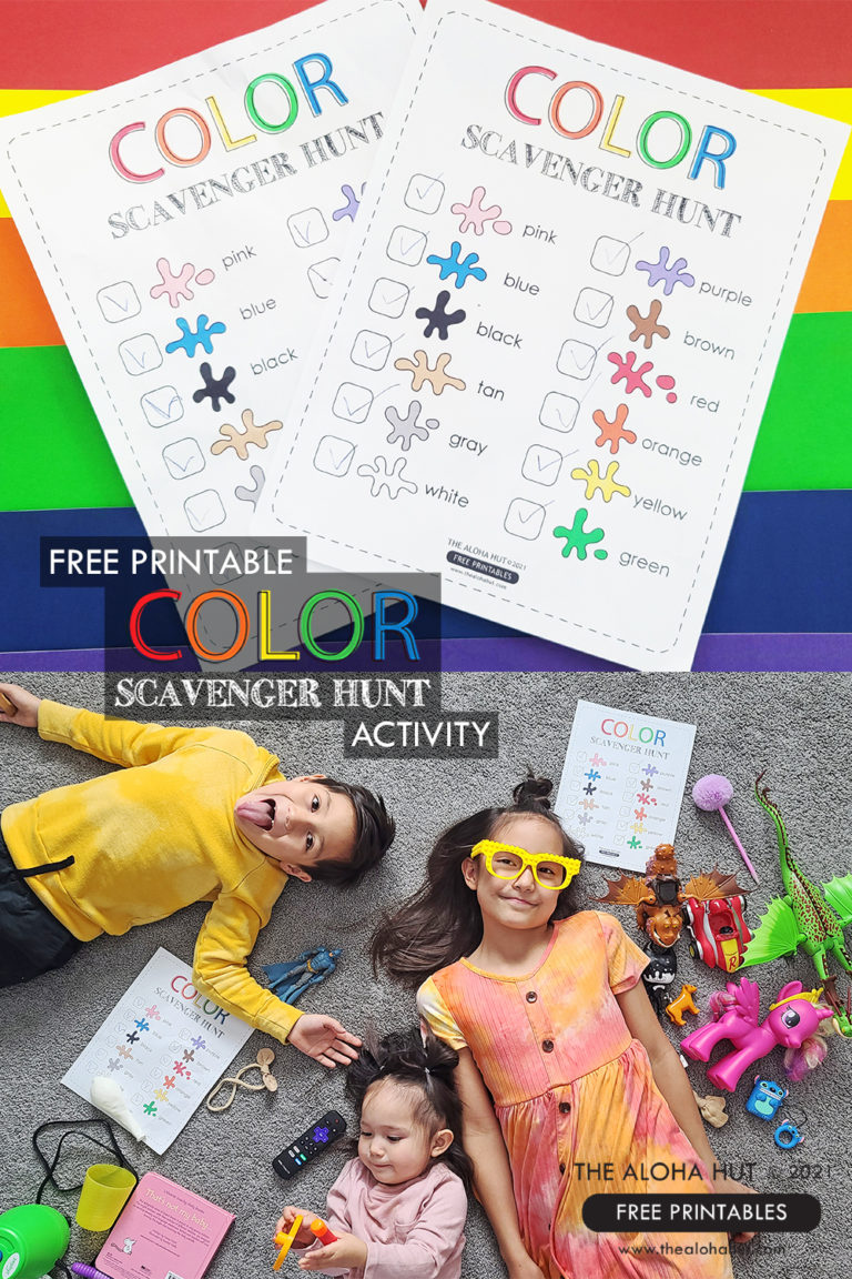 FREE PRINTABLE Color Scavenger Hunt Activity - The Aloha Hut