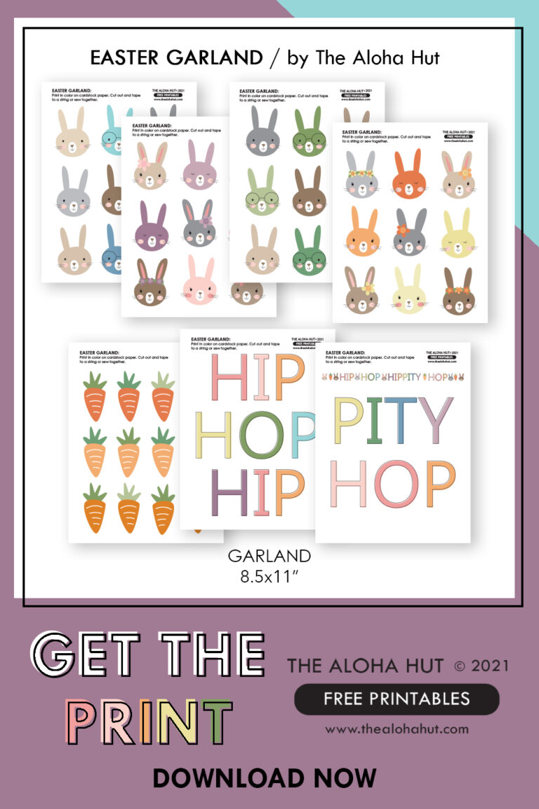 FREE PRINTABLE HIPPITY HOP PAPER GARLAND FOR EASTER - The Aloha Hut
