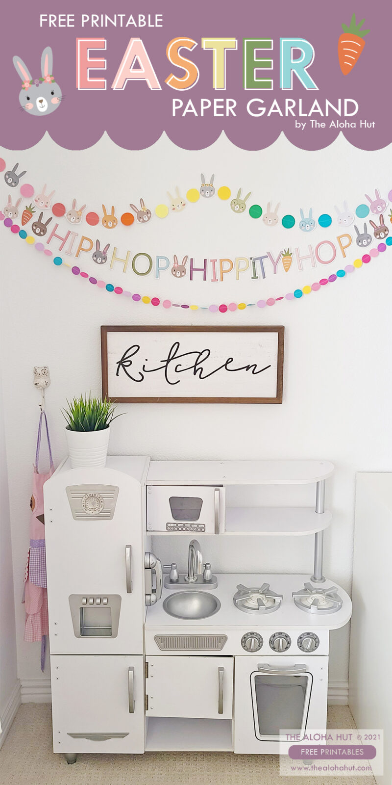 FREE PRINTABLE HIPPITY HOP PAPER GARLAND FOR EASTER - The Aloha Hut