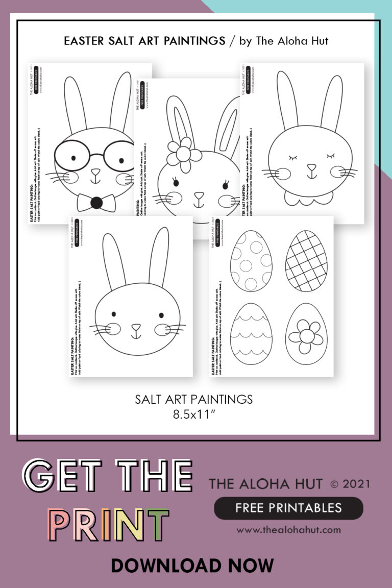 EASTER SALT ART PAINTINGS - Free Printable Kids Activity - The Aloha Hut