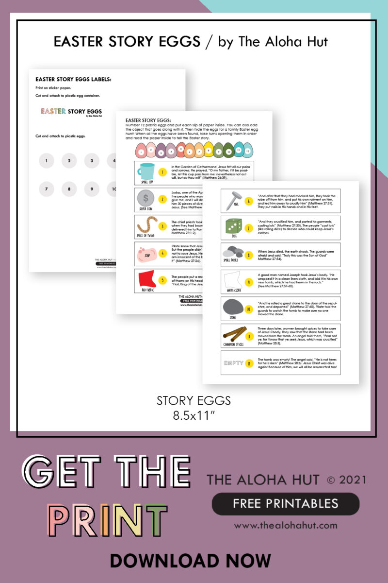 Free Printable EASTER STORY EGGS (Resurrection Eggs) - The Aloha Hut