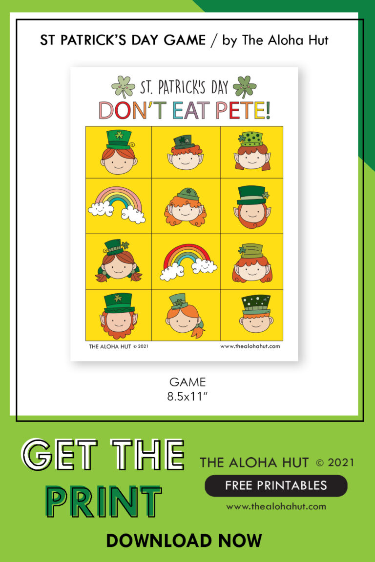 DON’T EAT PETE! - A Free Printable St. Patrick’s Day Game - The Aloha Hut