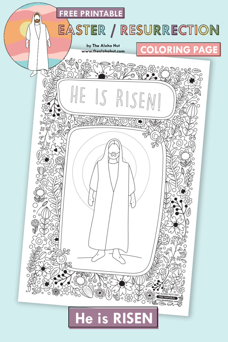 Free Printable GIANT EASTER RESURRECTION COLORING PAGE - The Aloha Hut