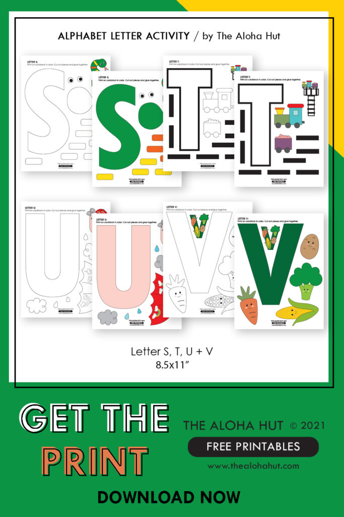 Alphabet Letter Crafts for Toddlers and PreK - LETTER S, T, U + V ...