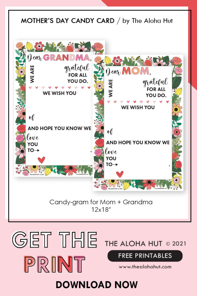 Mother’s Day Candy-Gram Card - The Aloha Hut