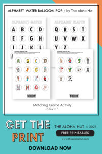 Alphabet Water Balloon Pop - Matching Game - The Aloha Hut