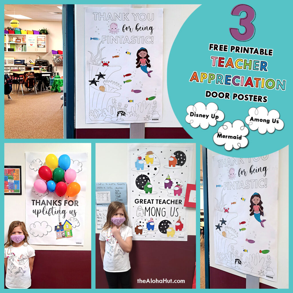 3 Free Printable Teacher Appreciation Posters - Among Us, Disney Up ...
