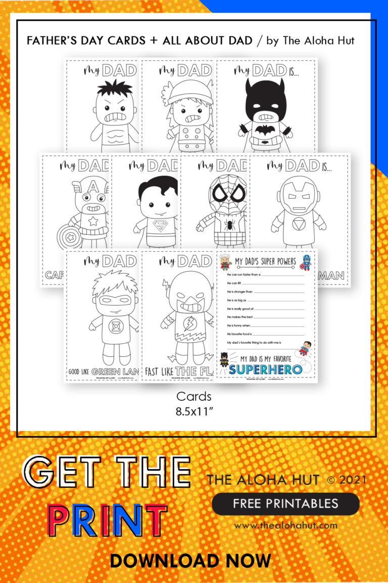 DIY Father’s Day Superhero Cards + All About Dad - The Aloha Hut