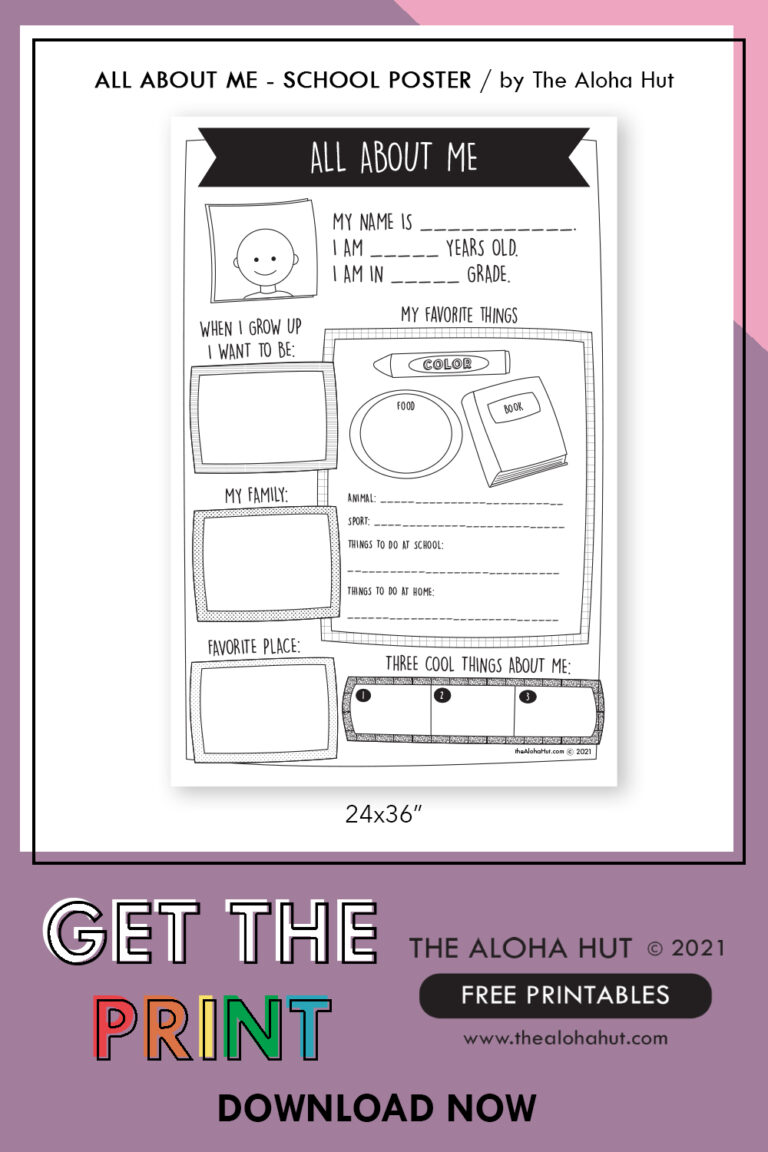 All About Me - Back to School Poster - The Aloha Hut
