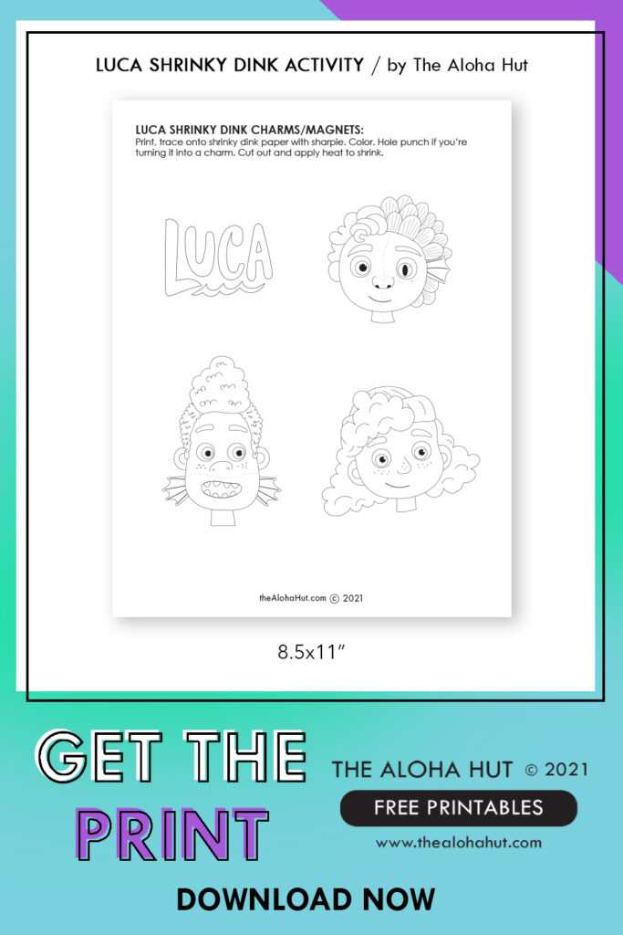 FREE Disney Pixar LUCA Coloring Pages - Alberto & Giulia - The Aloha Hut
