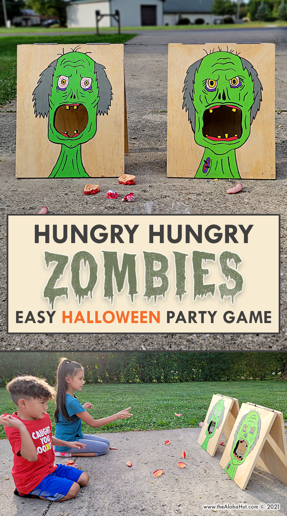 Hungry Hungry Zombie - Easy Halloween Party Game for Kids - The Aloha Hut