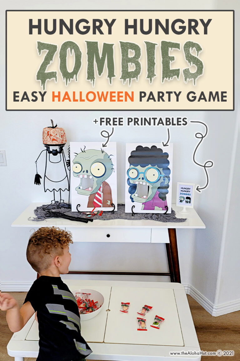 Hungry Hungry Zombie - Easy Halloween Party Game for Kids - The Aloha Hut
