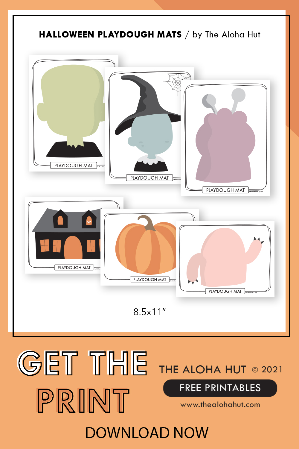 6 Free Halloween Playdough Mats - Guided Play - The Aloha Hut