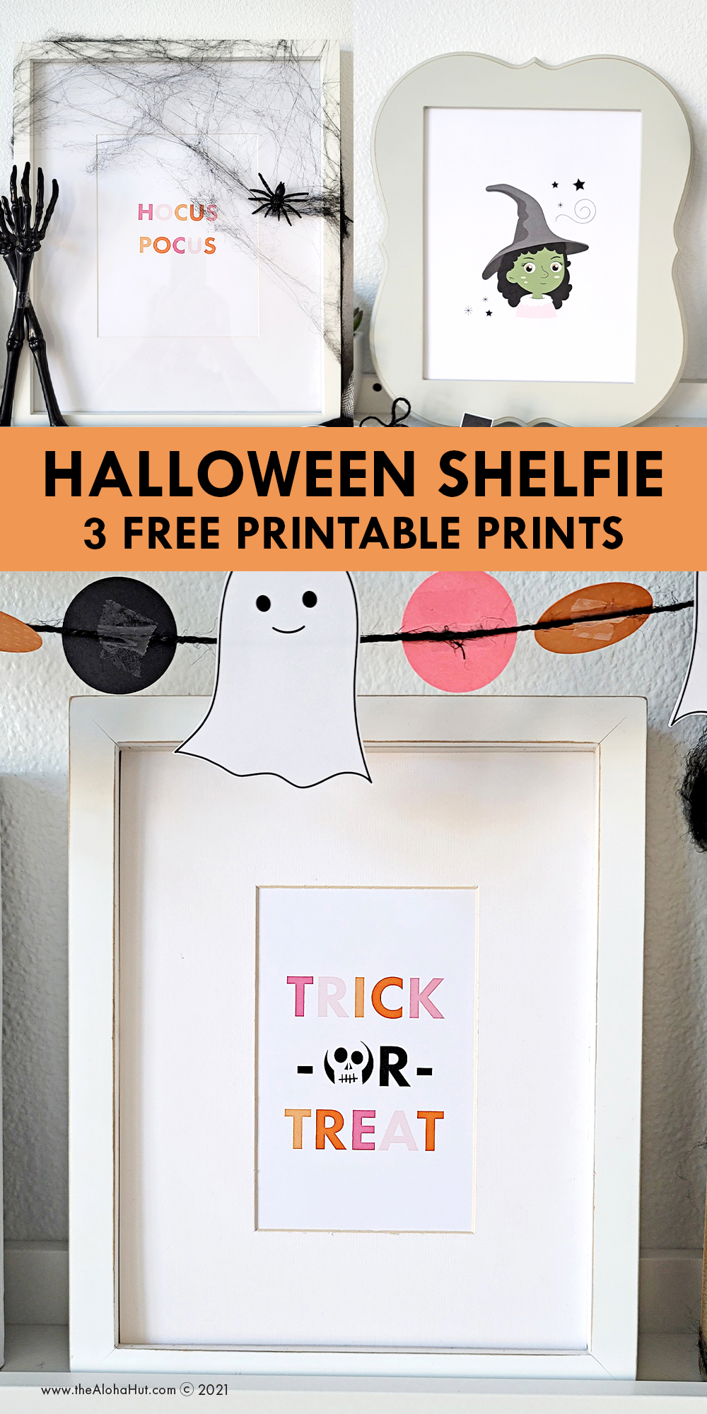 Halloween Shelfie - Free Printable Decor, Garland & Easy DIY Pumpkin ...