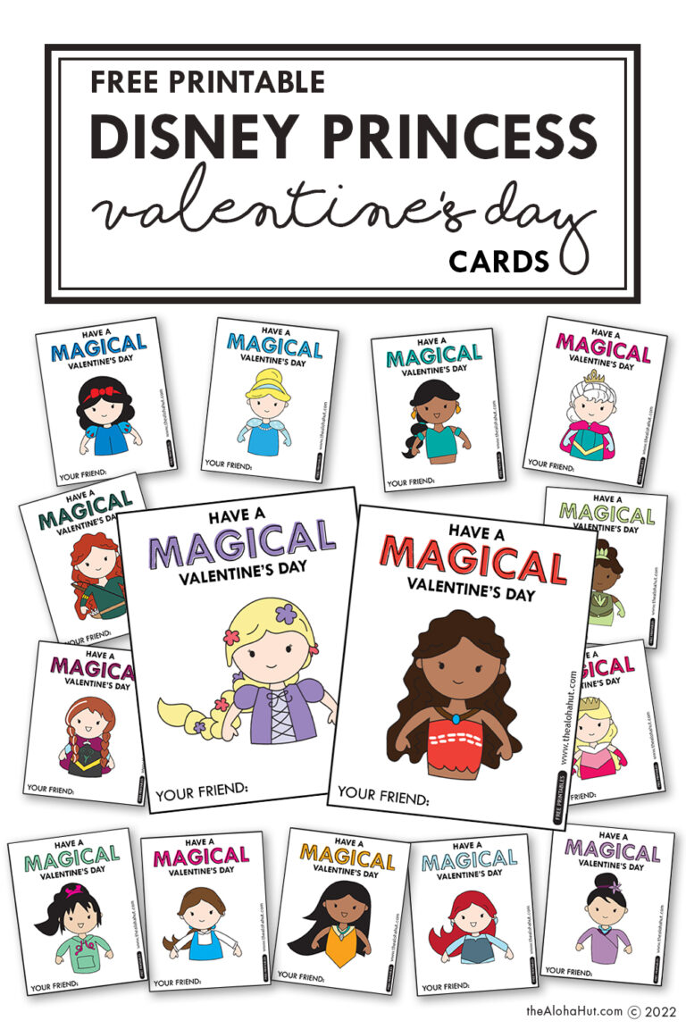 MAGICAL DISNEY PRINCESS Valentine's Day Cards - Free Printable - The ...