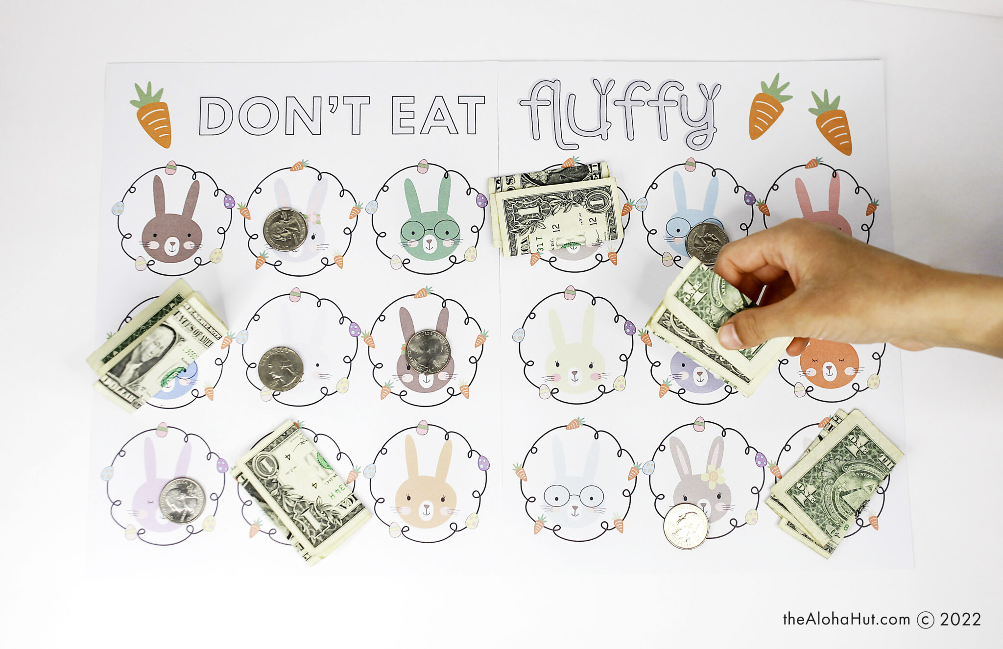FREE Printable Easy Easter Game - Don't Eat Pete "Fluffy" - The Aloha Hut