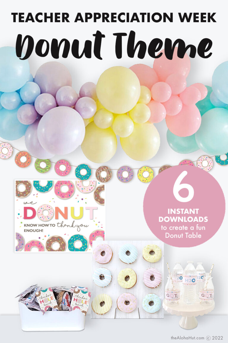 Donut Themed Teacher Appreciation Idea & Thank You Gift - The Aloha Hut