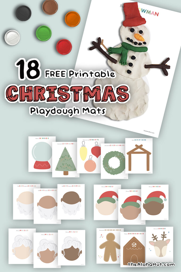 18 Free Christmas Play Dough Mats - The Aloha Hut