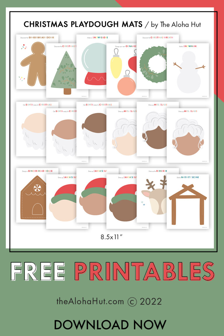 18 Free Christmas Play Dough Mats - The Aloha Hut