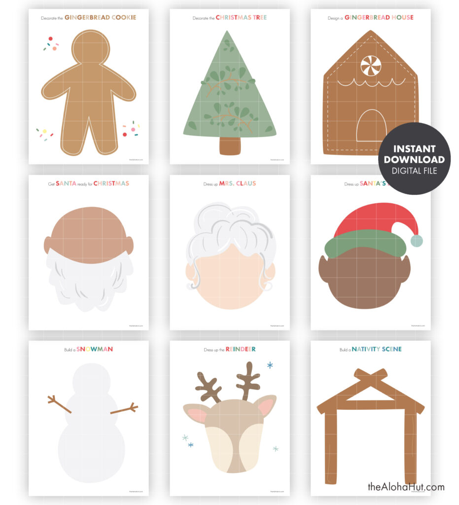 Christmas Playdough Mats for Kids - The Aloha Hut